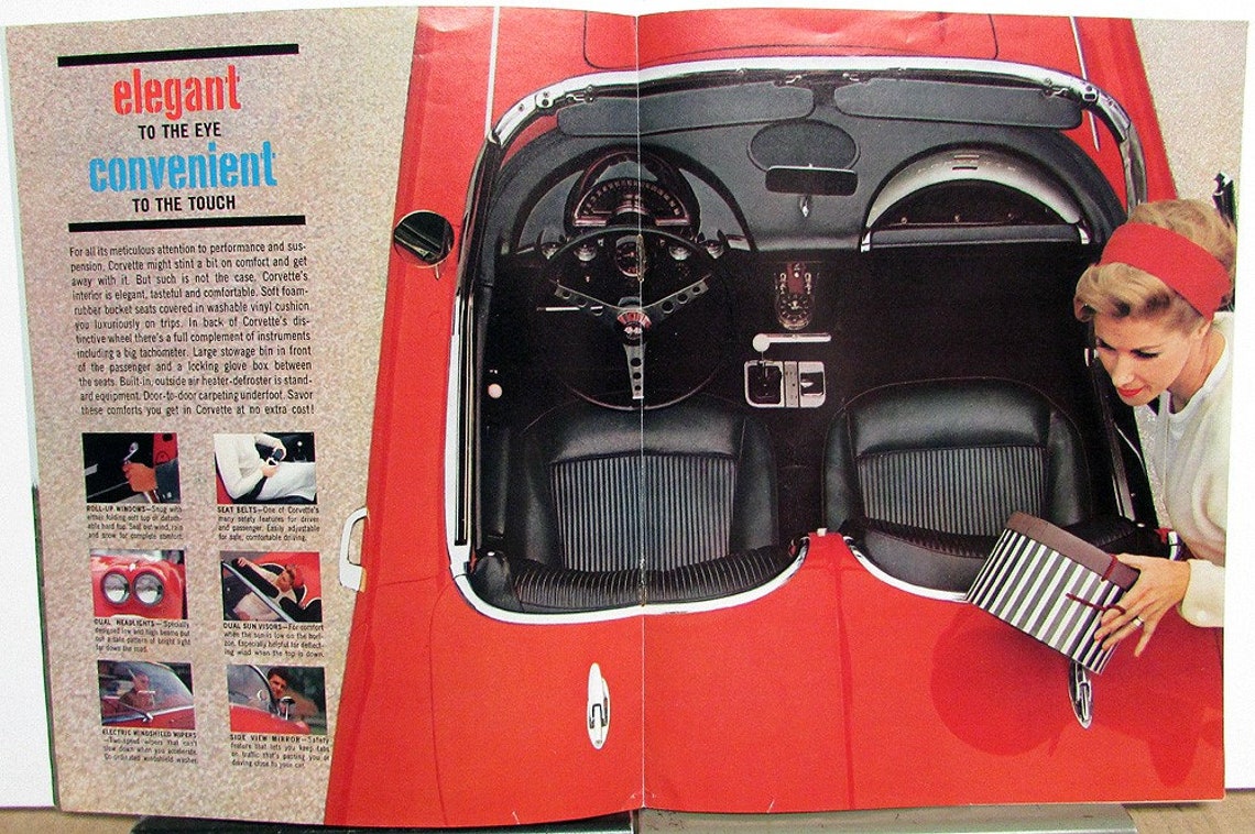 1962 Chevrolet Corvette Dealer Color Sales Brochure Original Chevy 327 ...
