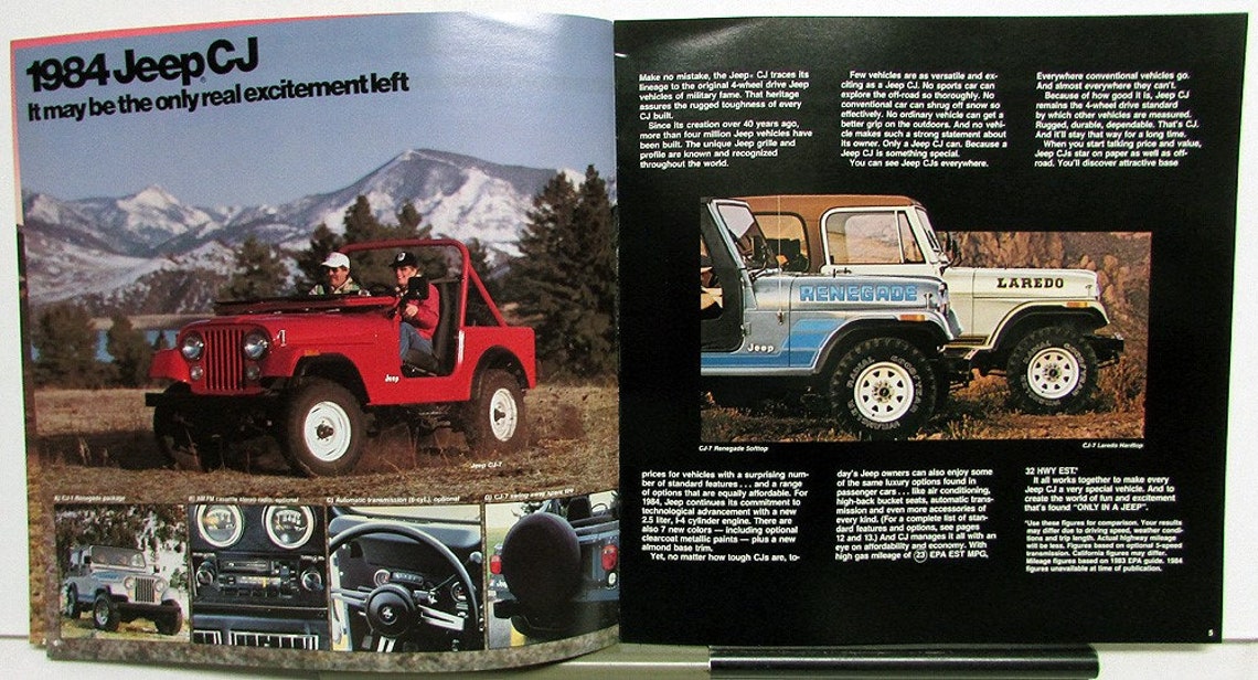 1984 Jeep CJ7 Scrambler J10 J20 Pickup ORIGINAL Dealer Sales - Etsy