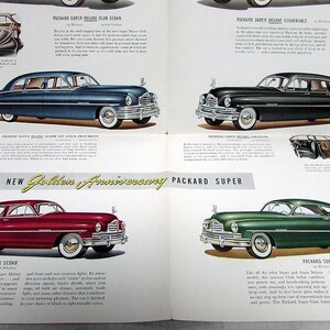 1949 Packard Super Deluxe Dealer Color Sales Brochure Folder Golden ...