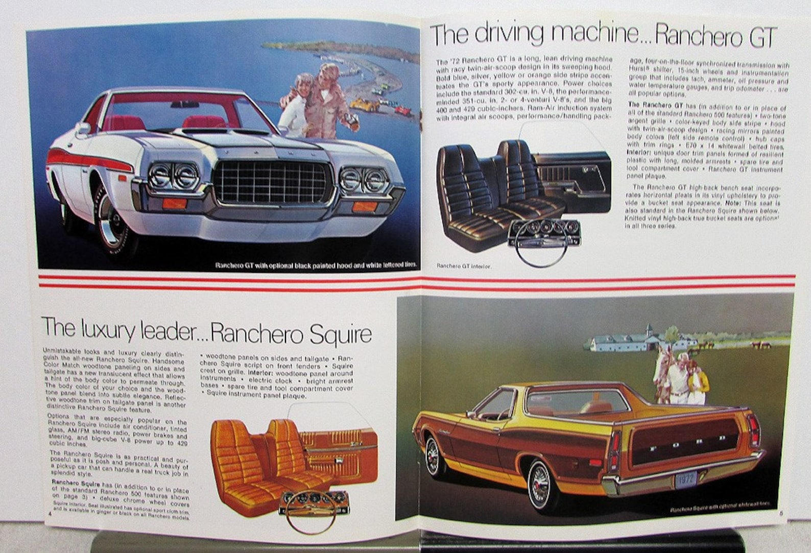 1972 Ford Ranchero 500 GT Squire Pickup Car Truck Sales Brochure ...