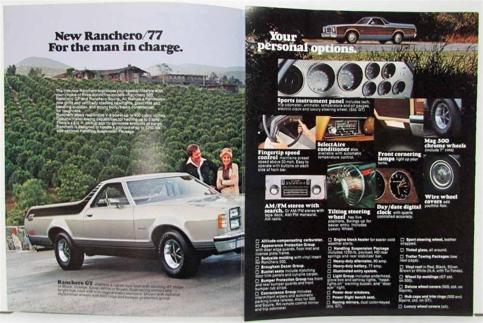 1977 Ford Ranchero GT 500 Squire Pickup Truck Sales Folder - Etsy