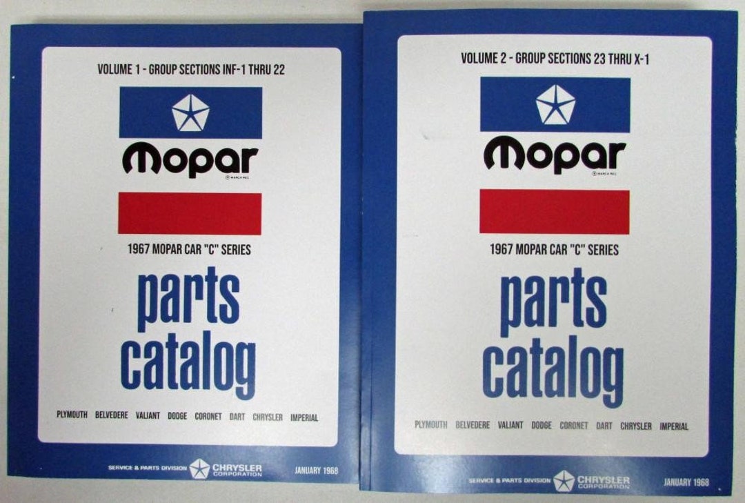 1967 Mopar Car Parts Book Plymouth Dodge Dart Barracuda Charger GTX ...