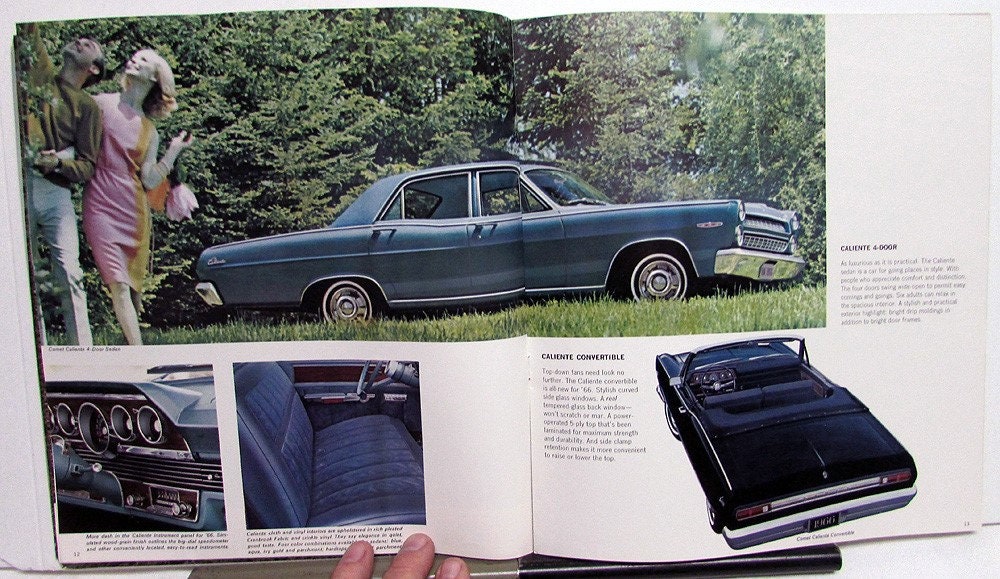 1966 Mercury Comet Cyclone GT Capri Caliente Sales Brochure Oversized ...