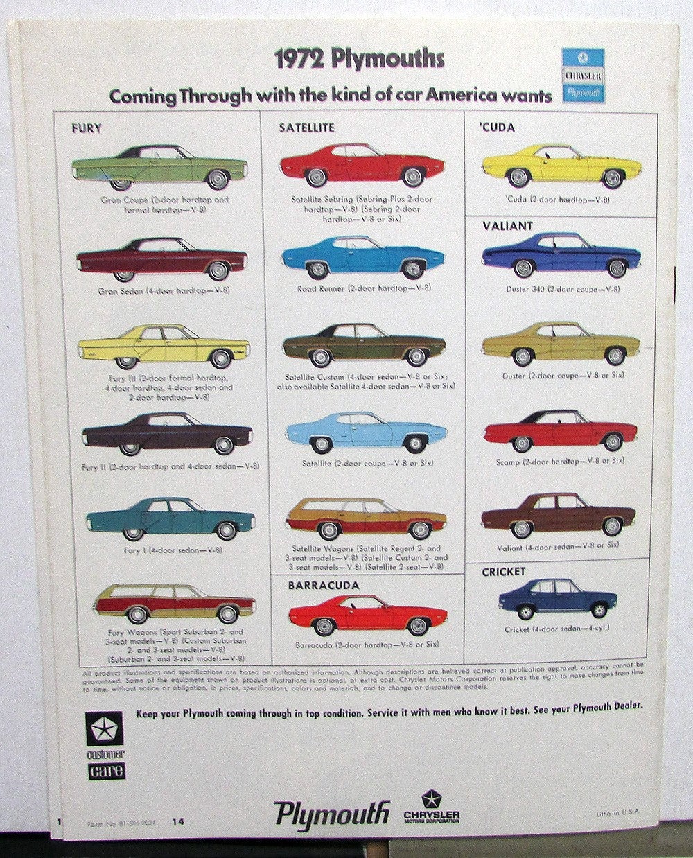 1972 Plymouth Barracuda Cuda Duster Valiant Chrysler Color - Etsy