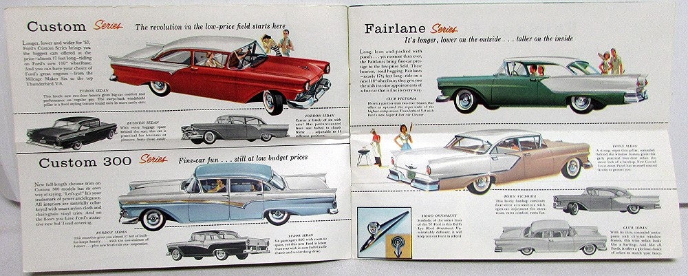 1957 Ford Custom & 300 Fairlane 500 Wagon Series Color Sales Brochure ...