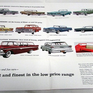 1959 Edsel Villager Station Wagon Color Sales Folder Mailer Original - Etsy