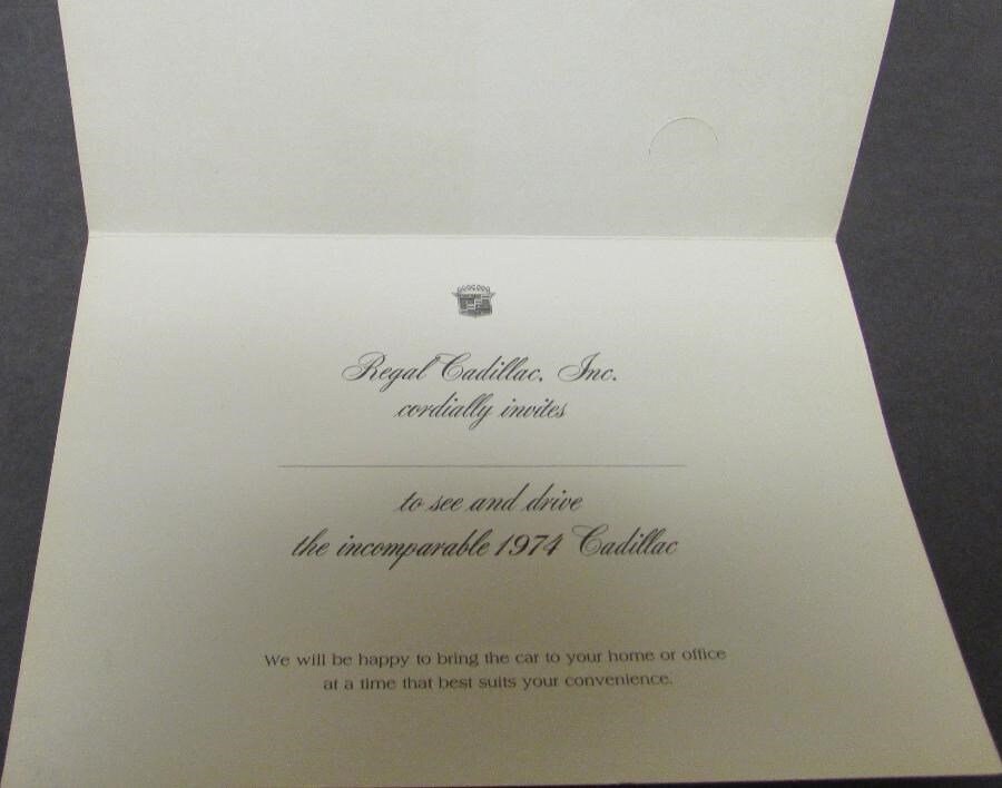 1974 Cadillac Test Drive Invitation Sales Card Folder Original Color - Etsy