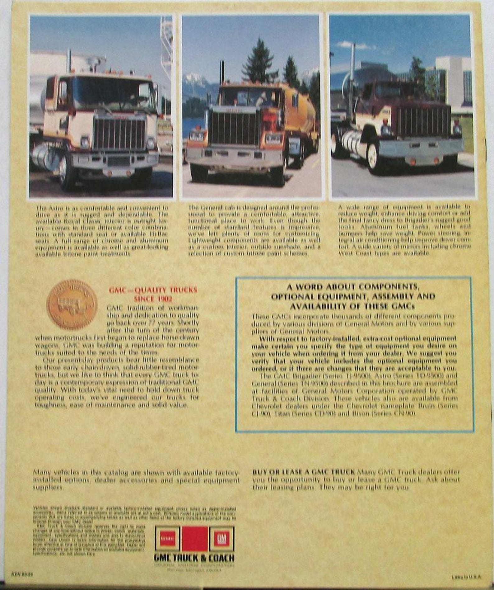 1980 GMC Astro General Brigadier Heavy Duty Bulk Hauling Sales Brochure ...