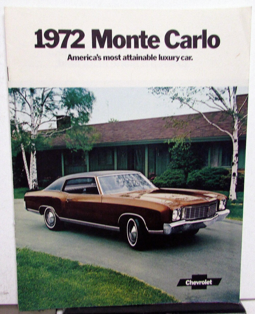 1972 Chevrolet Monte Carlo Color Sales Brochure Original - Etsy