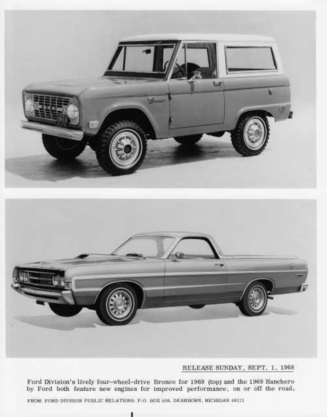 1969 Ford Bronco and Ranchero Press Photo 0397 - Etsy