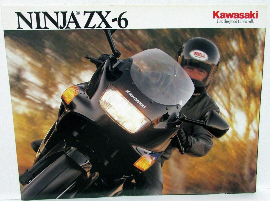 1990 Kawasaki Ninja ZX-6 Motorcycle Dealer Sales Brochure ZX600-D1 ...