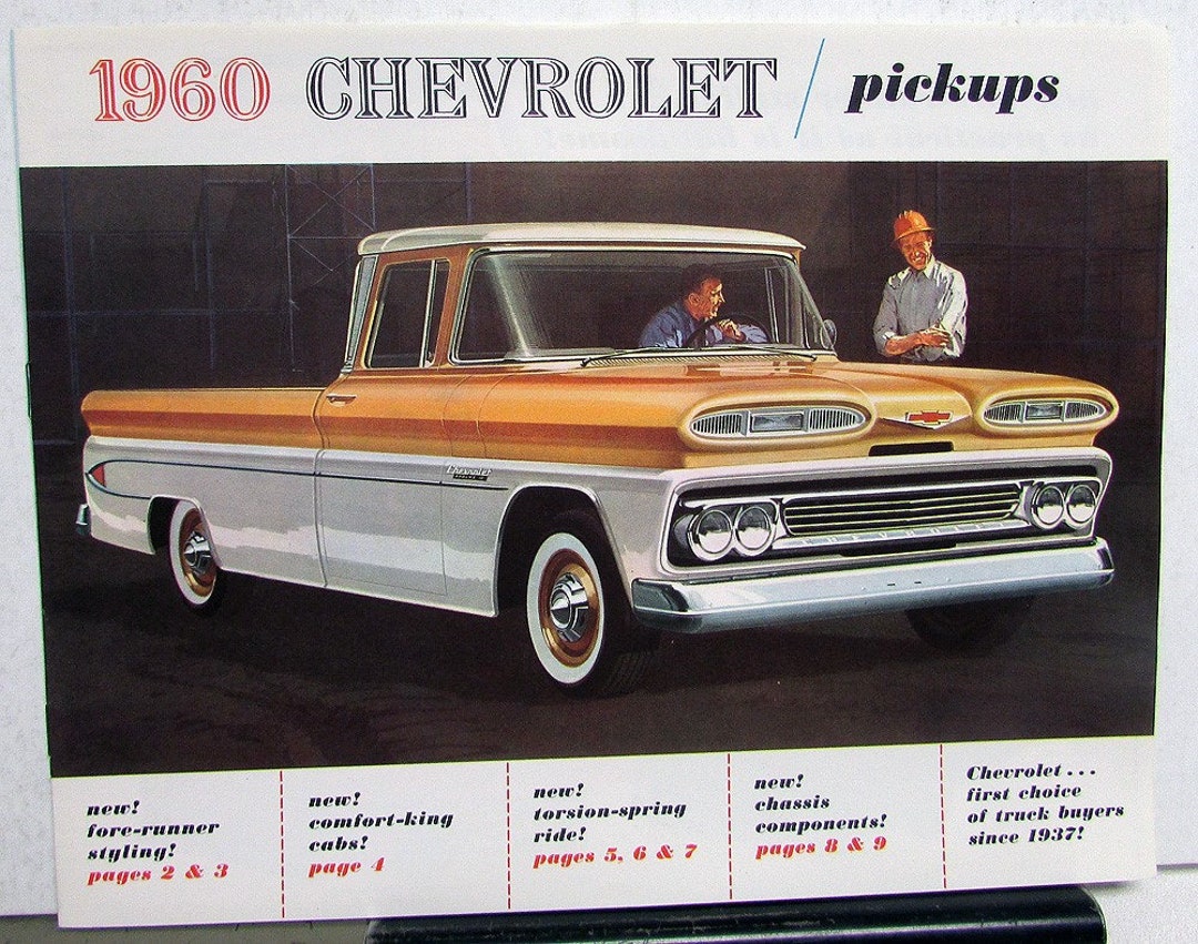1960 Chevrolet Truck Dealer Color Sales Brochure Pickup C14 C15 C25 C36 ...
