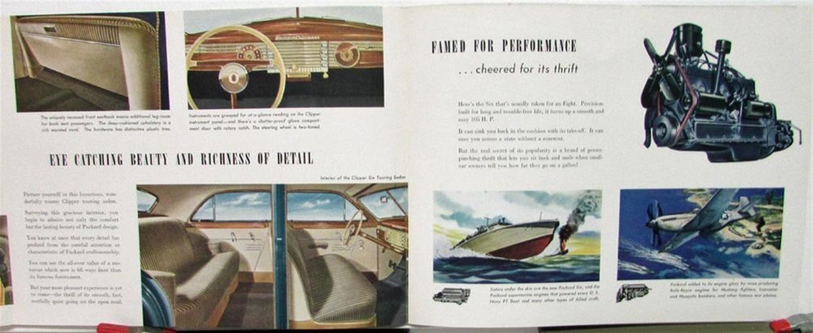 1946 Packard Clipper Six Color Sales Brochure Folder Original - Etsy