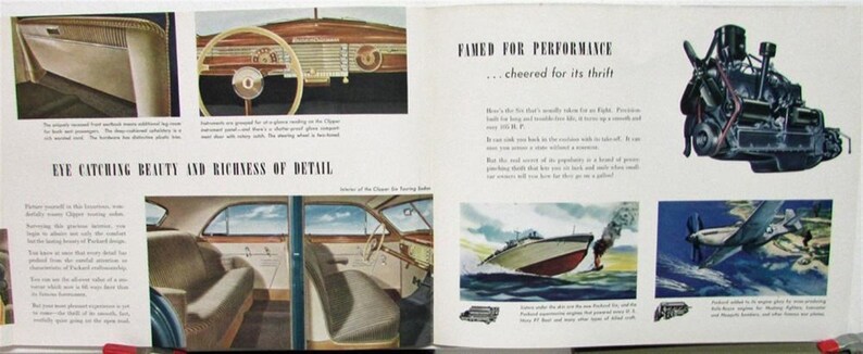 1946 Packard Clipper Six Color Sales Brochure Folder Original - Etsy