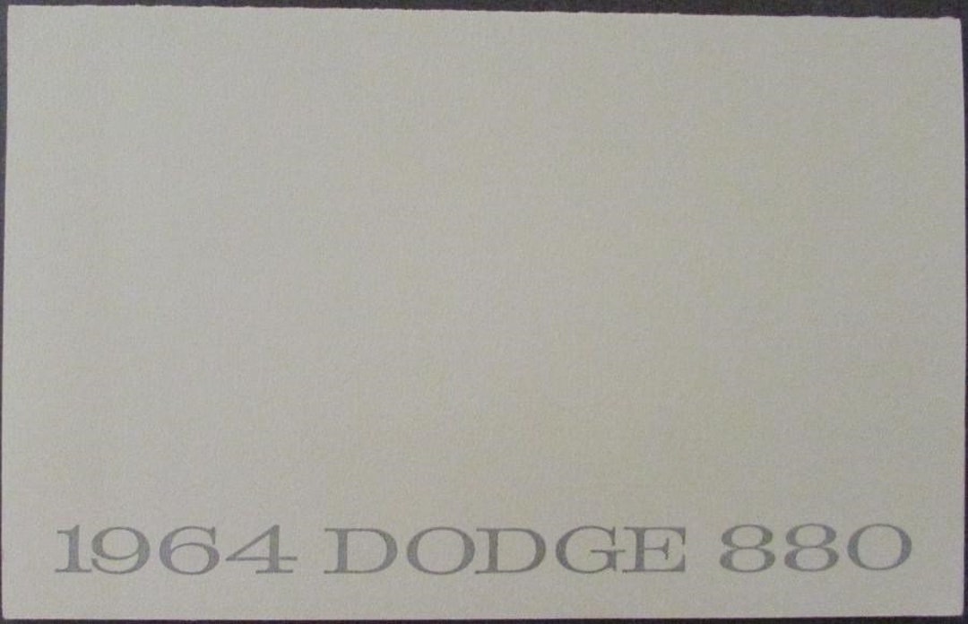 1964 Dodge 880 Color Sales Brochure Original With Color Plates - Etsy