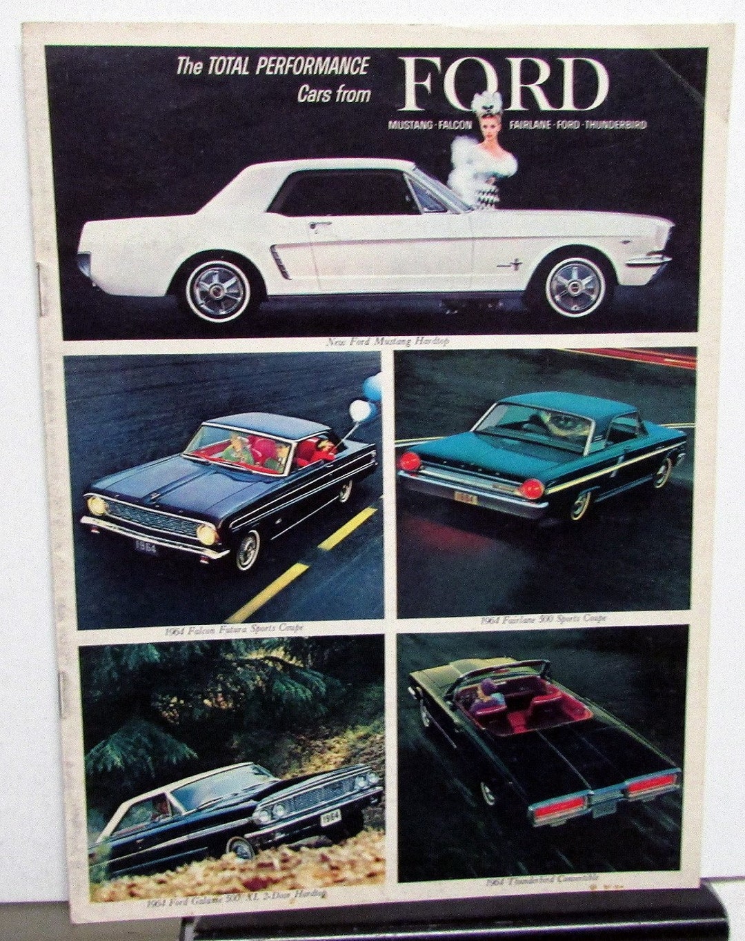 1964 Ford Mustang Falcon Fairlane Thunderbird Sales Brochure Rev 2 64 ...
