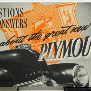 1949 Plymouth Dealer Sales Brochure Questions and Answers Features - Etsy