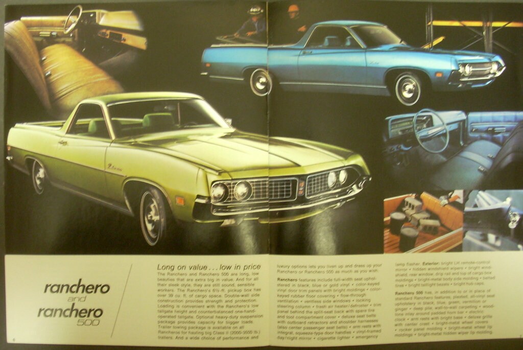 1971 Ford Ranchero 500 GT Squire Sales Brochure Dtd 12-70 - Etsy