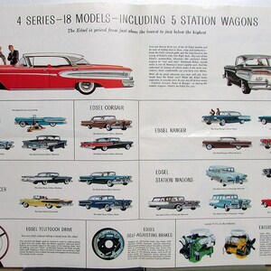 1958 Edsel Citation Corsair Pacer Ranger Wagons Sales Folder Original ...
