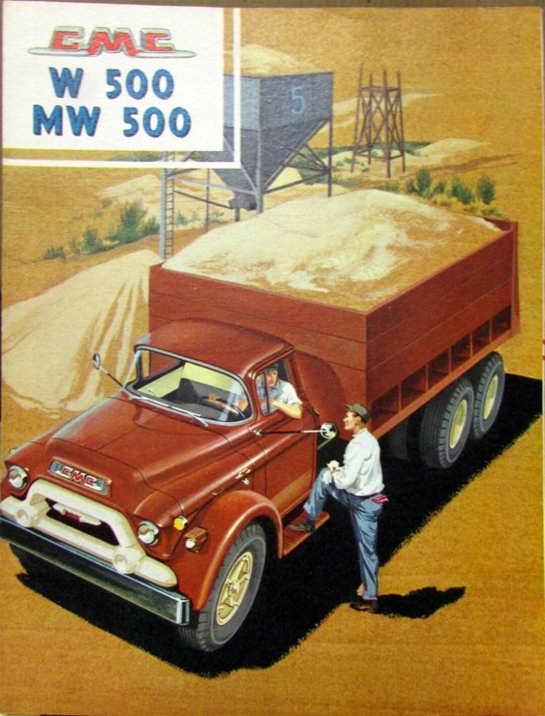 1958 GMC W 500 & MW 500 Series Truck Color Sales Brochure Folder ...