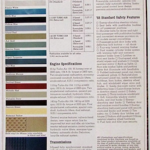 1968 Chevrolet Corvair & Monza Color Sales Folder Original - Etsy