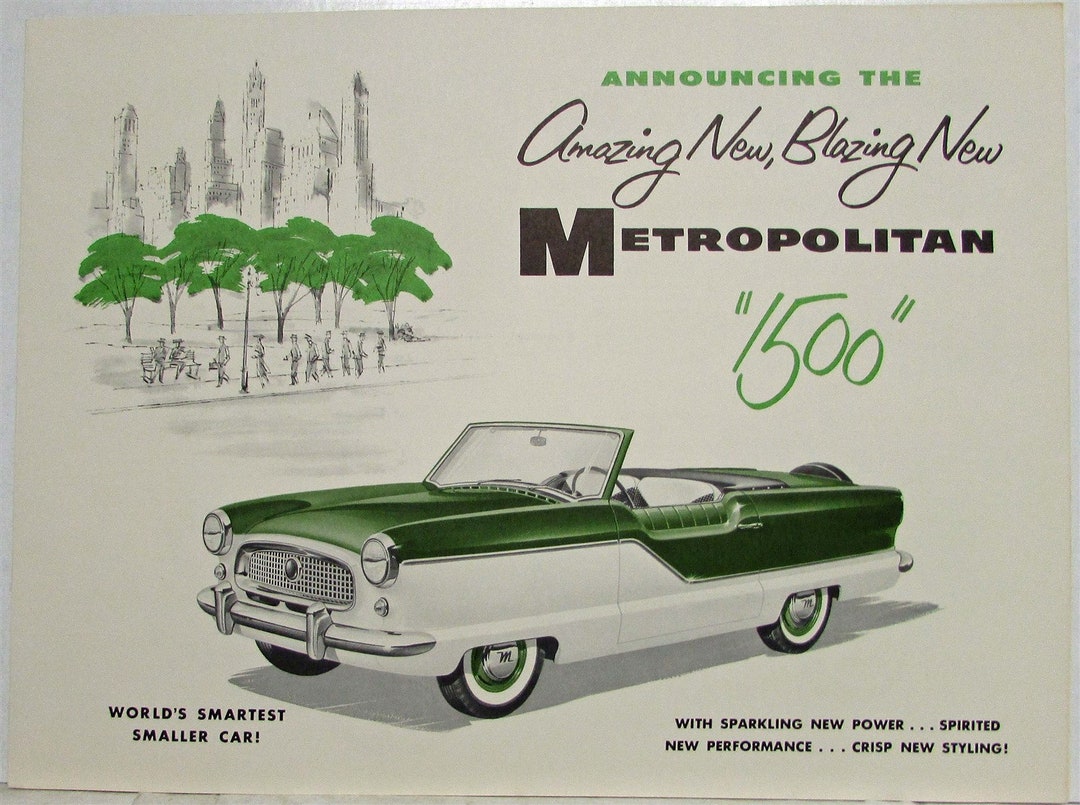 1956 AMC Metropolitan 1500 Worlds Smartest Smaller Car Sales Folder ...