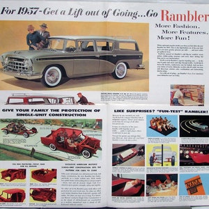 1957 AMC Rambler Cross Country Wagon Sedan Hardtop V8 Six Sales ...