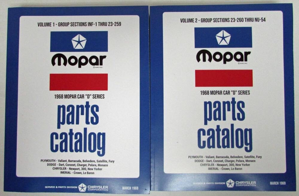 1968 Mopar Car Parts Book Plymouth Dodge Dart Cuda GTX Road - Etsy