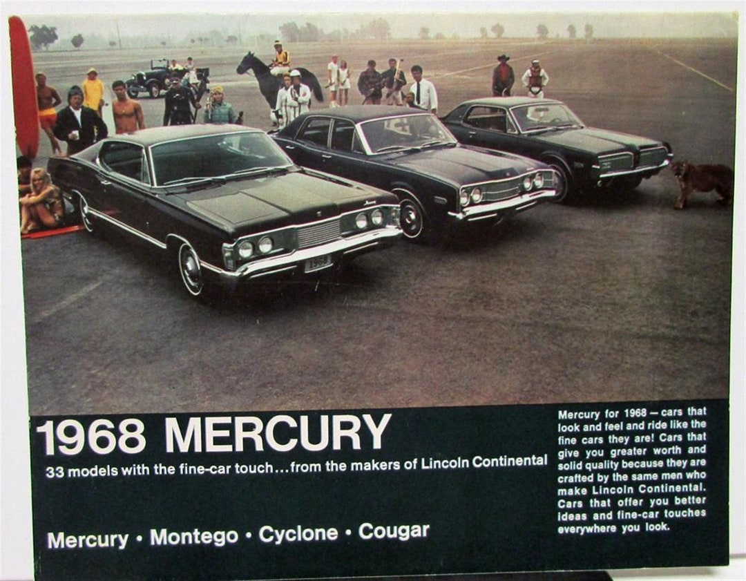 1968 Mercury Dealer Sales Brochure 33 Models Montego Cyclone Cougar - Etsy