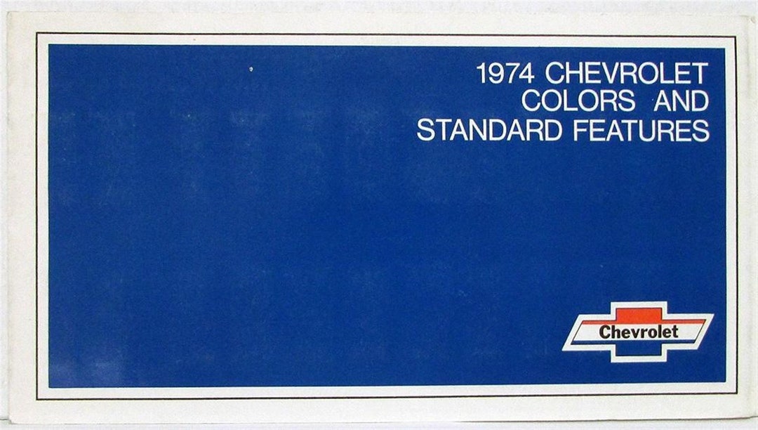 1974 Chevrolet Colors & Standard Features Sales Folder Paint Chips ...