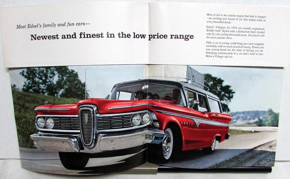 1959 Edsel Villager Station Wagon Color Sales Folder Mailer - Etsy
