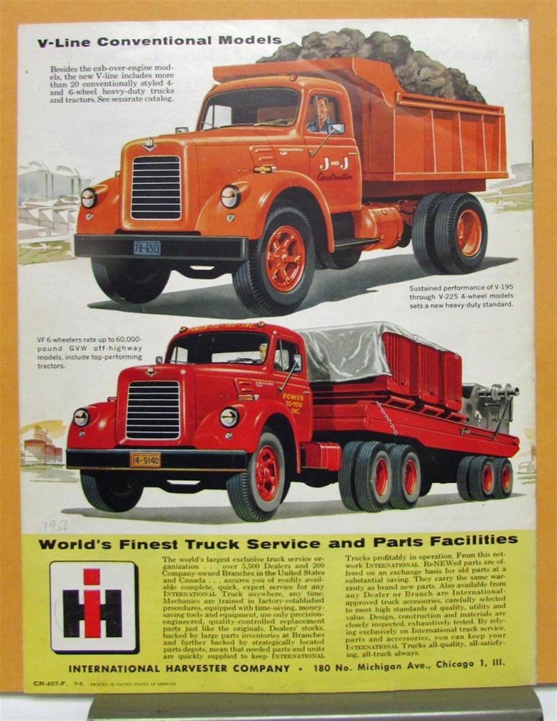 1956 International COE Model VCO 190 200 220 VCOF 190 200 Sales ...