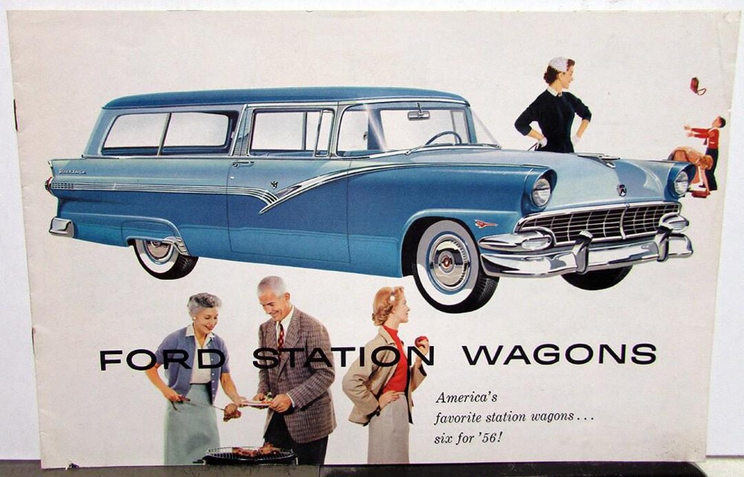 1956 Ford Station Wagons Custom Ranch Parklane Country Squire Sales ...