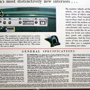 1954 Ford Mainline Customline Crestline Cars XL Sales Folder Original ...