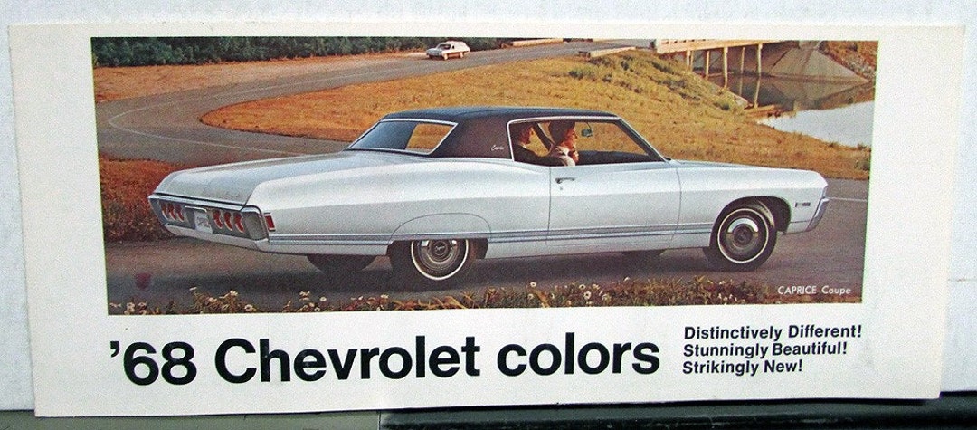 1968 Chevrolet Color Paint Chip Sales Folder Camaro Chevelle Nova ...