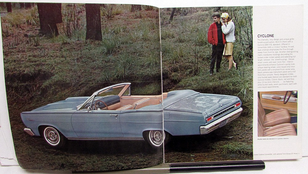 1966 Mercury Comet Cyclone GT Capri Caliente Sales Brochure Oversized ...