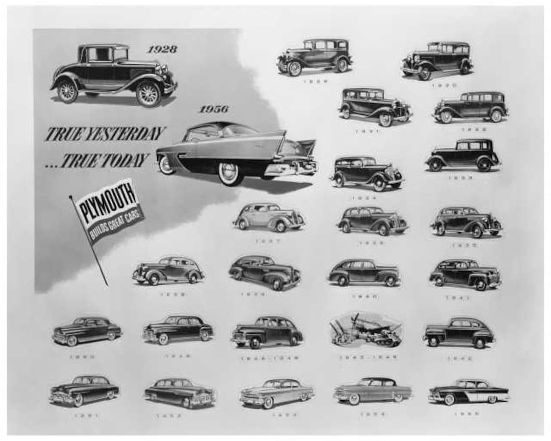 1928-1956 Plymouth Builds Great Cars Through the Years Press Photo 0036 - Etsy
