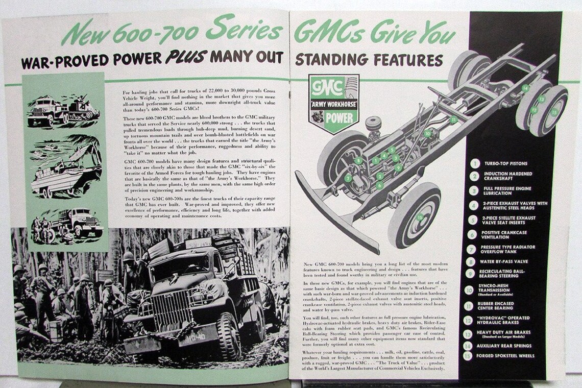 1947 GMC Truck Series 600 & 700 Models Sales Brochure Original - Etsy