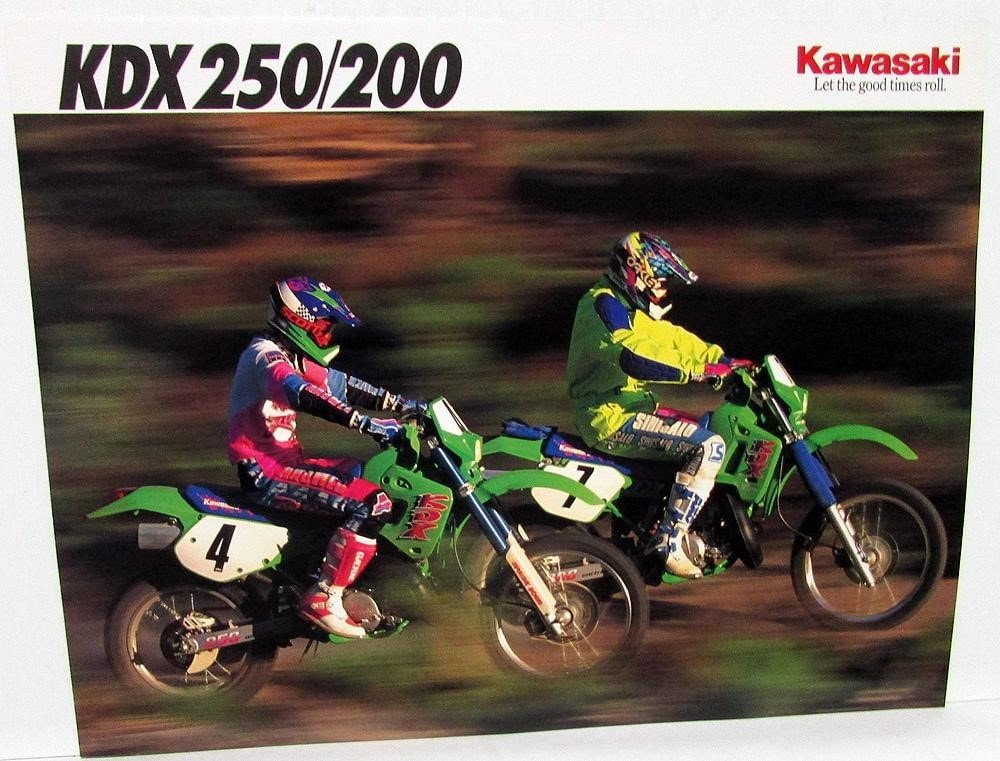 1992 Kawasaki KDX 250 & 200 Motorcycle Sales Brochure KDX250-D2 KDX200 ...