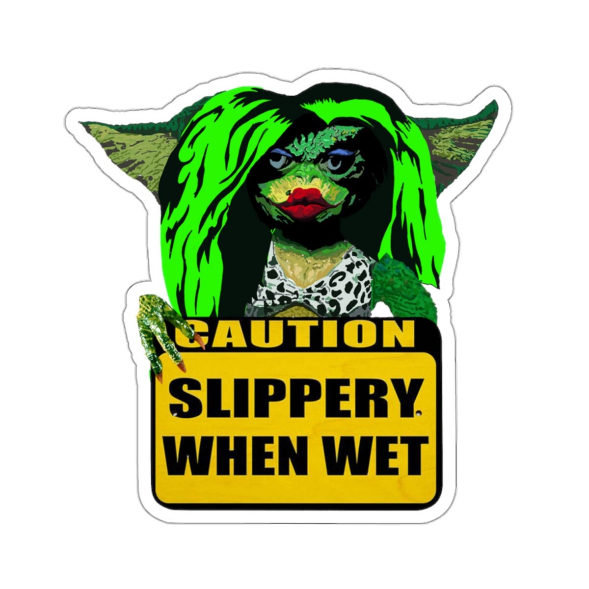 Gremlins Greta "slippery When Wet" Sticker - Etsy