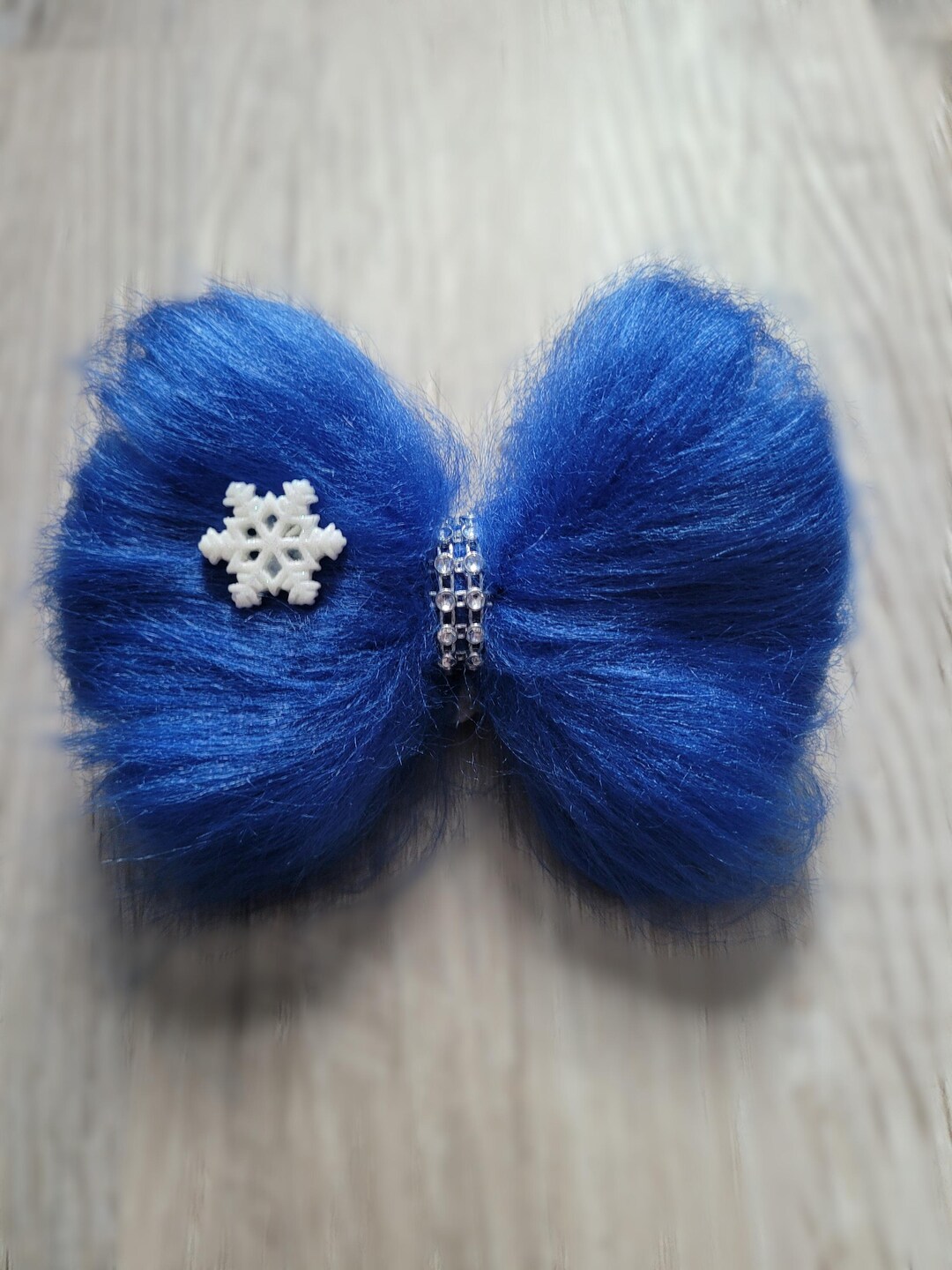 Winter Wonderland Blue Fur Bow - Etsy