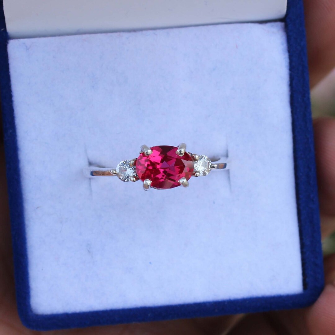 Lab Ruby Ring / Dainty Ring / Wedding Ring / Engagement Ring / Mother's ...