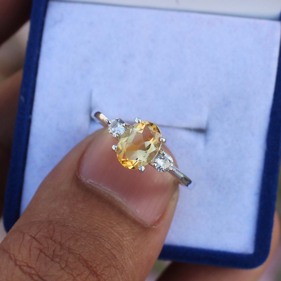 Natural Citrine Ring: Handmade 925 Sterling Silver, November Birthstone ...