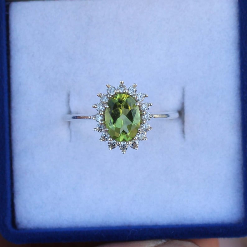 Beautiful Peridot Gemstone Ring 925 Sterling Silver Ring - Etsy