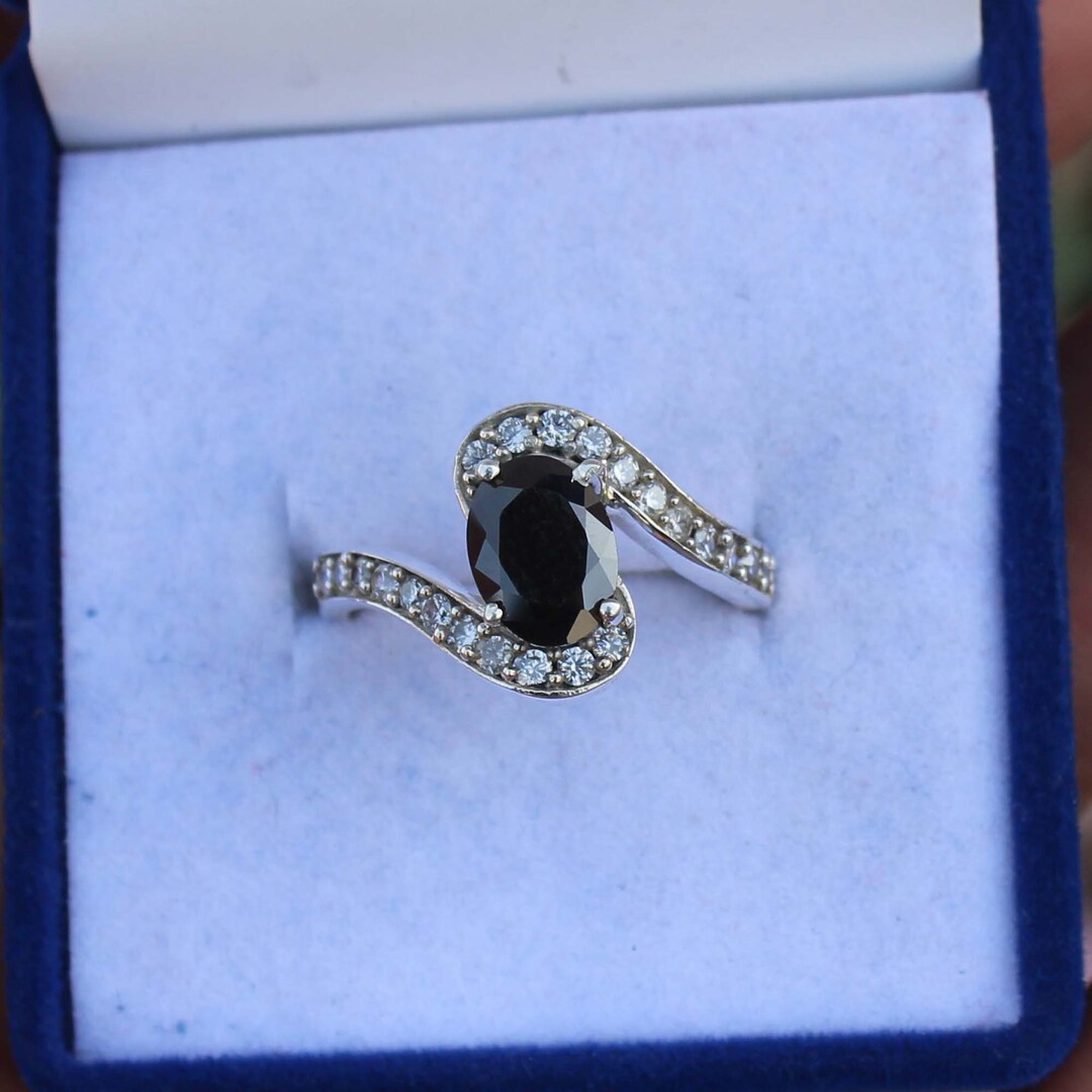 Black Spinal Ring-black Birthstone Ring-black Spinal Solitaire Ring ...