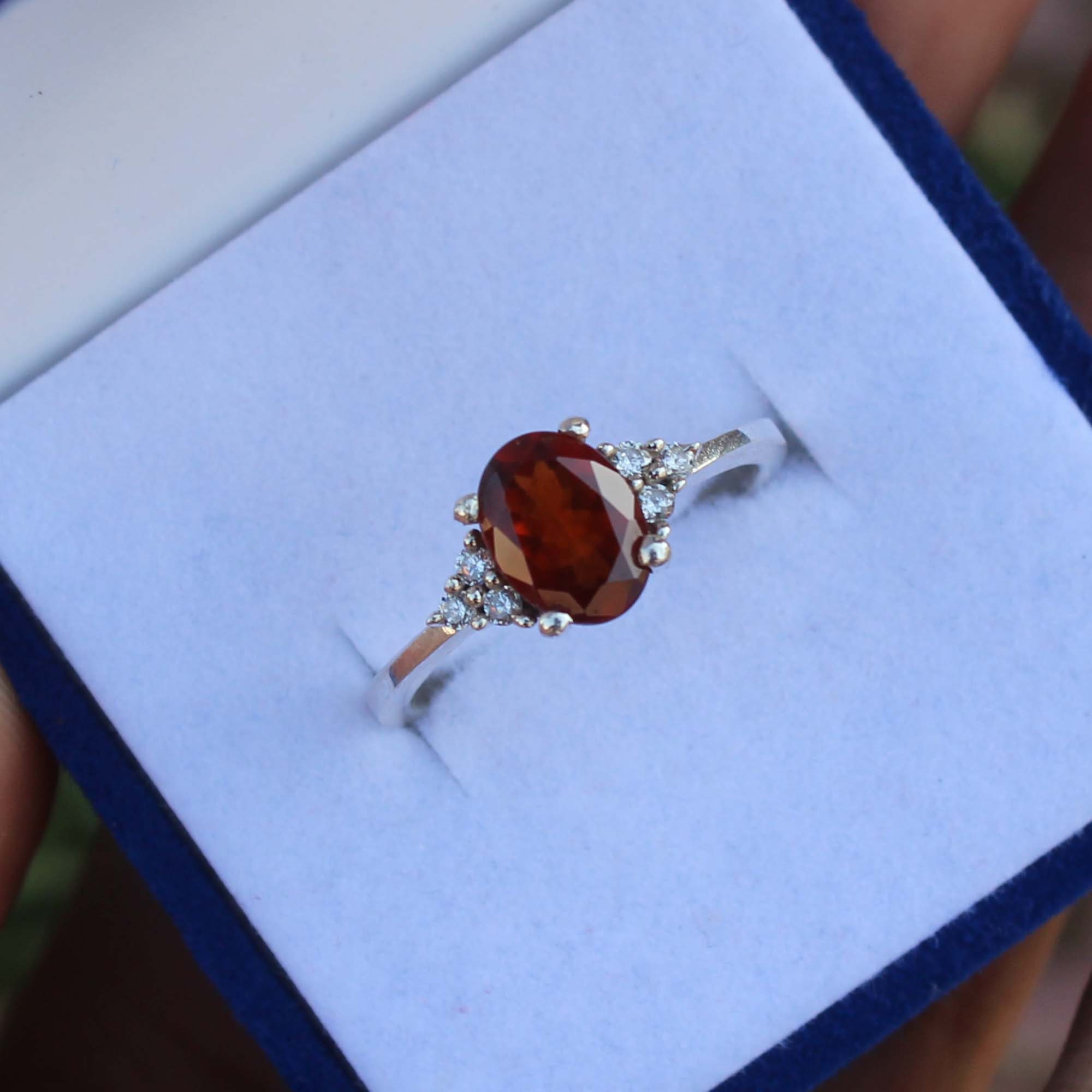 Beautiful Natural Garnet Ring 925 Sterling Silver Ring - Etsy