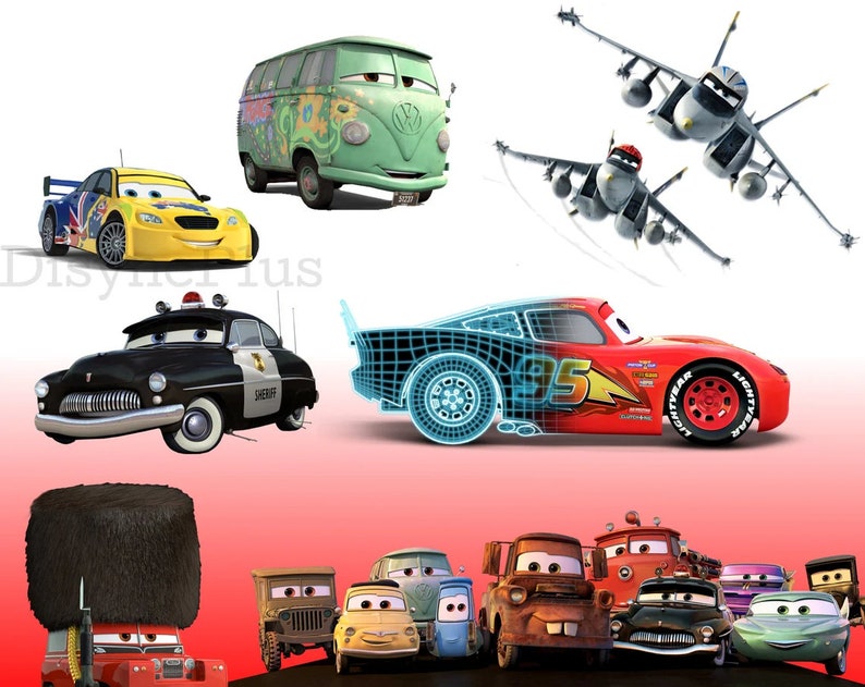 Cars Planes Images Clipart Digital Download, 450 PNG Cars Lightning ...