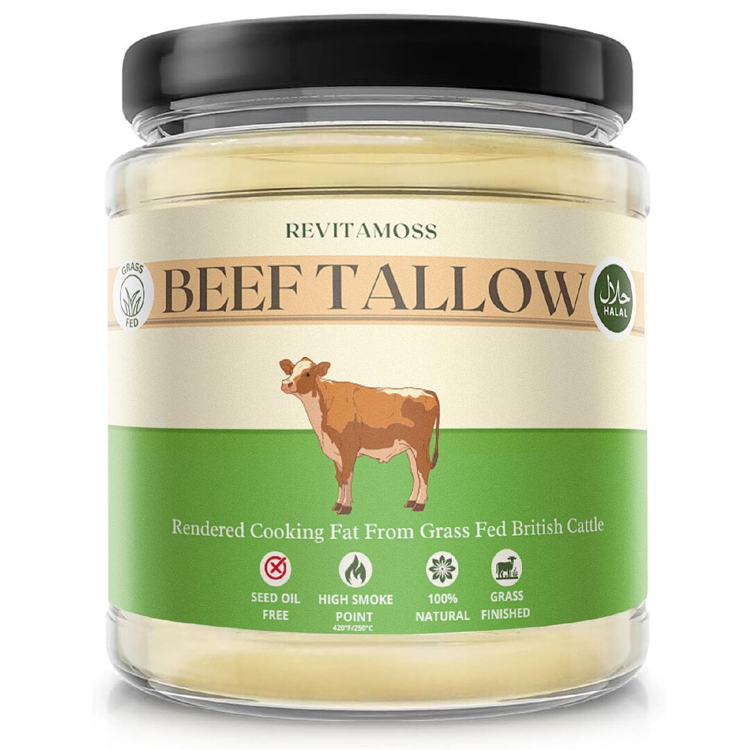 Halal Beef Tallow - From Grass Fed British Cattle 500g - 1 Ingredient ...