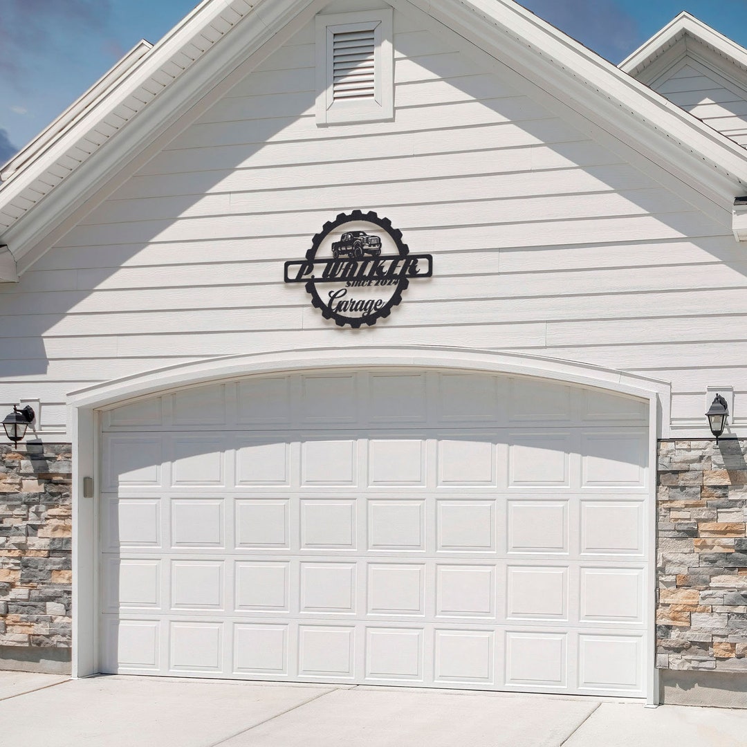 Personalized Metal Name Garage Sign Custom Plaque Wall Art Est Year Man ...