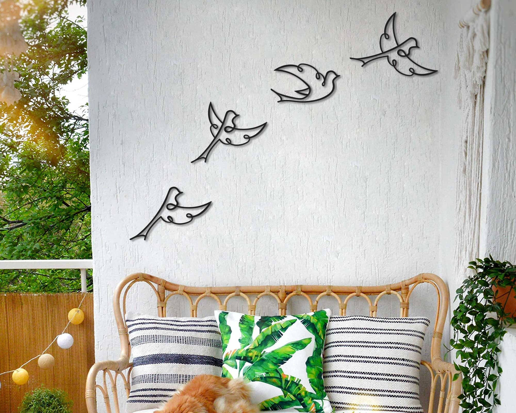 Set of 4 or 8 Metal Birds Wall Art Metal Wall Decor Wall - Etsy